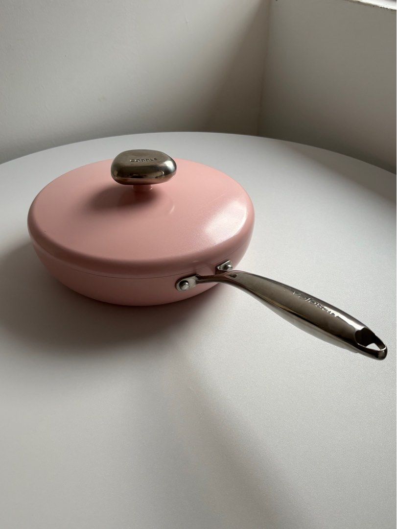 Velosan Pebble Cherry Blossom Pan Pink with Lid Non stick wok ...