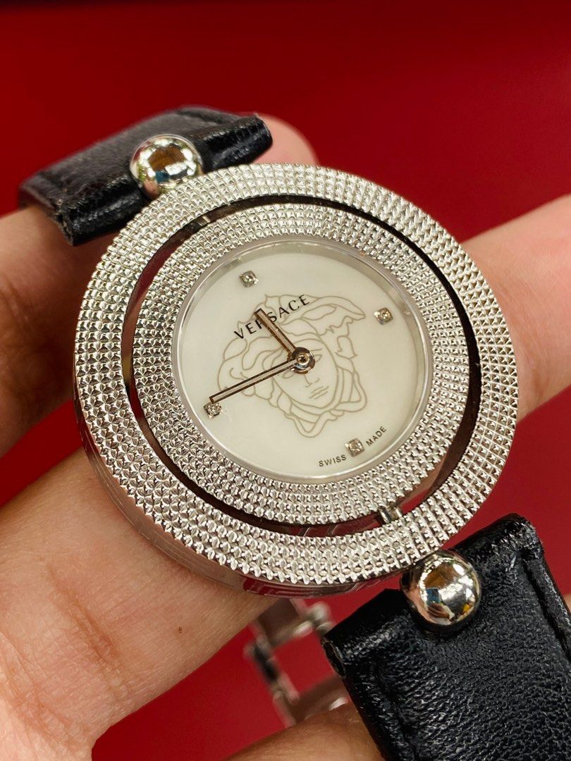 Versace Reversible Mother of Pearl Diamond Watch Women Eon, Luxury ...