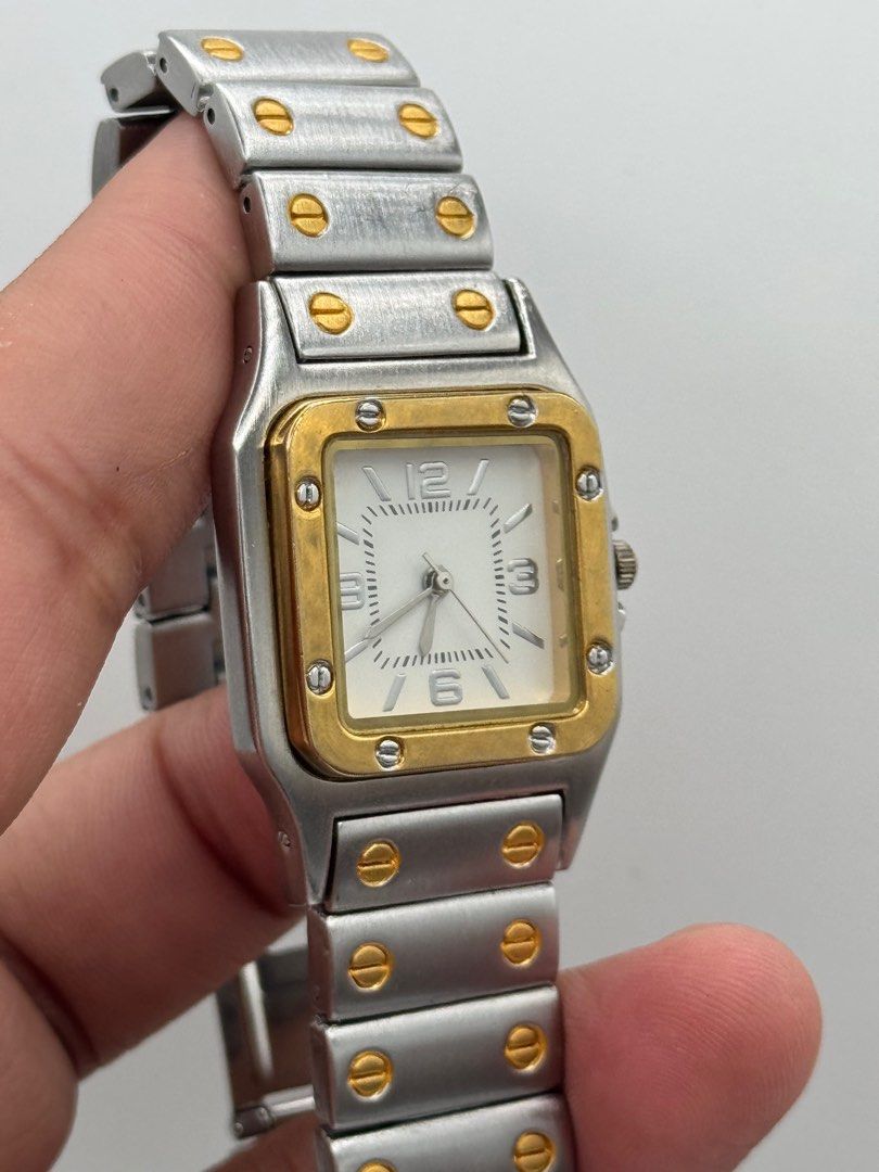 Vintage Avon Japan Gold ‘Santos’ White Arabic Dial, Luxury, Watches on ...