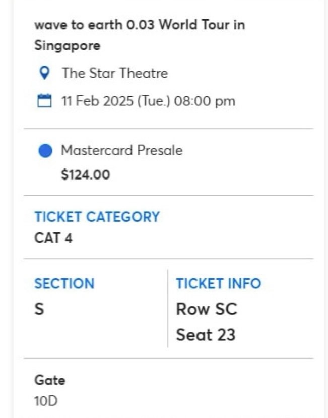 Wave to earth cat 4 concert ticket, Tickets & Vouchers, Event Tickets ...