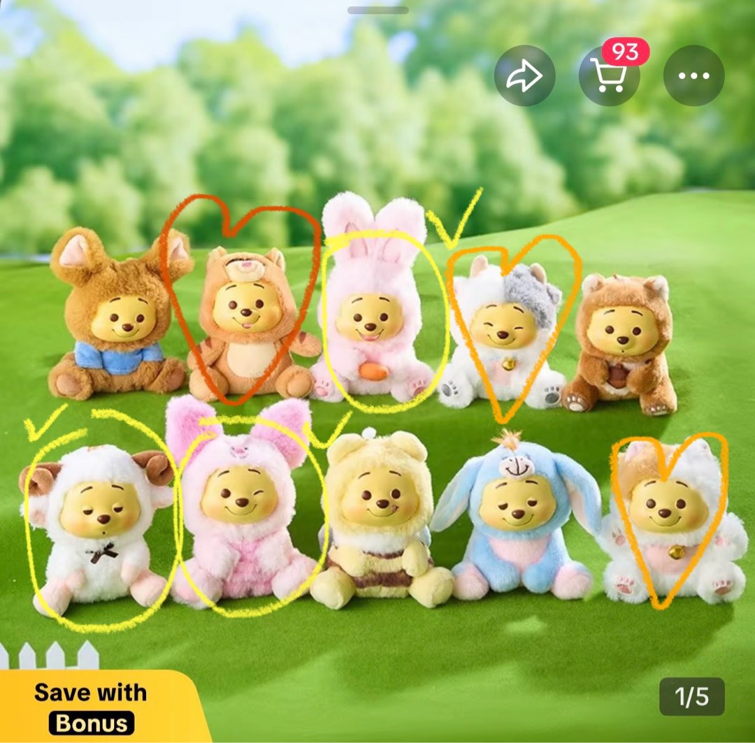 WTS Winnie the pooh collection naughty team vinyl plush pendant ...