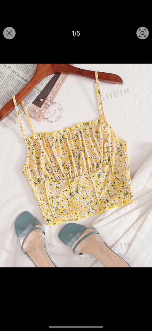 Yellow sando, Women's Fashion, Tops, Sleeveless on Carousell