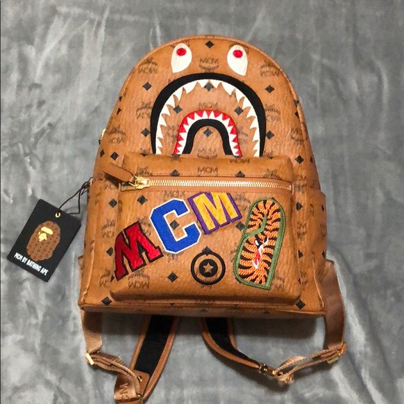 100% AUTHENTIC MCM X BAPE Backpack, Women's Fashion, Bags & Wallets ...