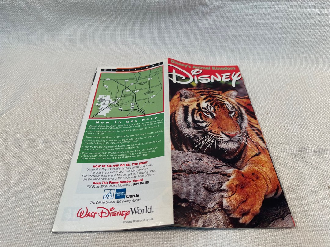 1999 Disney Animal Kingdom Guide Map 迪士尼遊樂園 簡介地圖, 書籍、休閒與玩具, 收藏、紀念品, 印刷物 ...