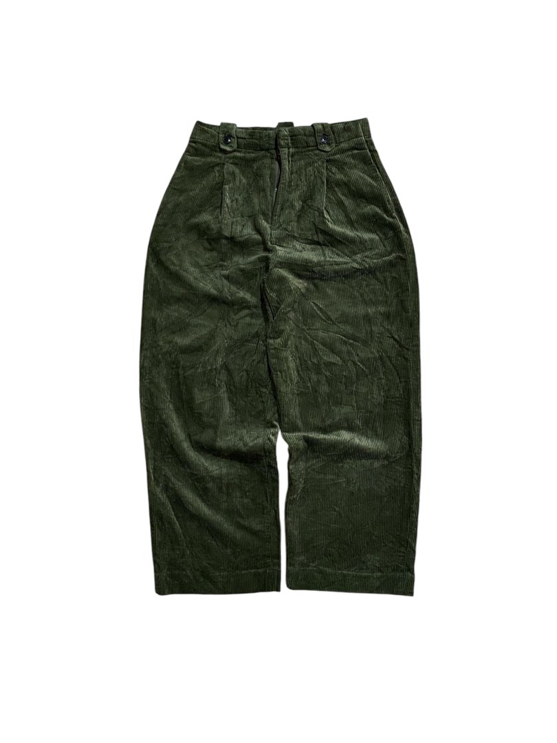 American Holic Olive Green Corduroy Pants(UNISEX), Men's Fashion ...