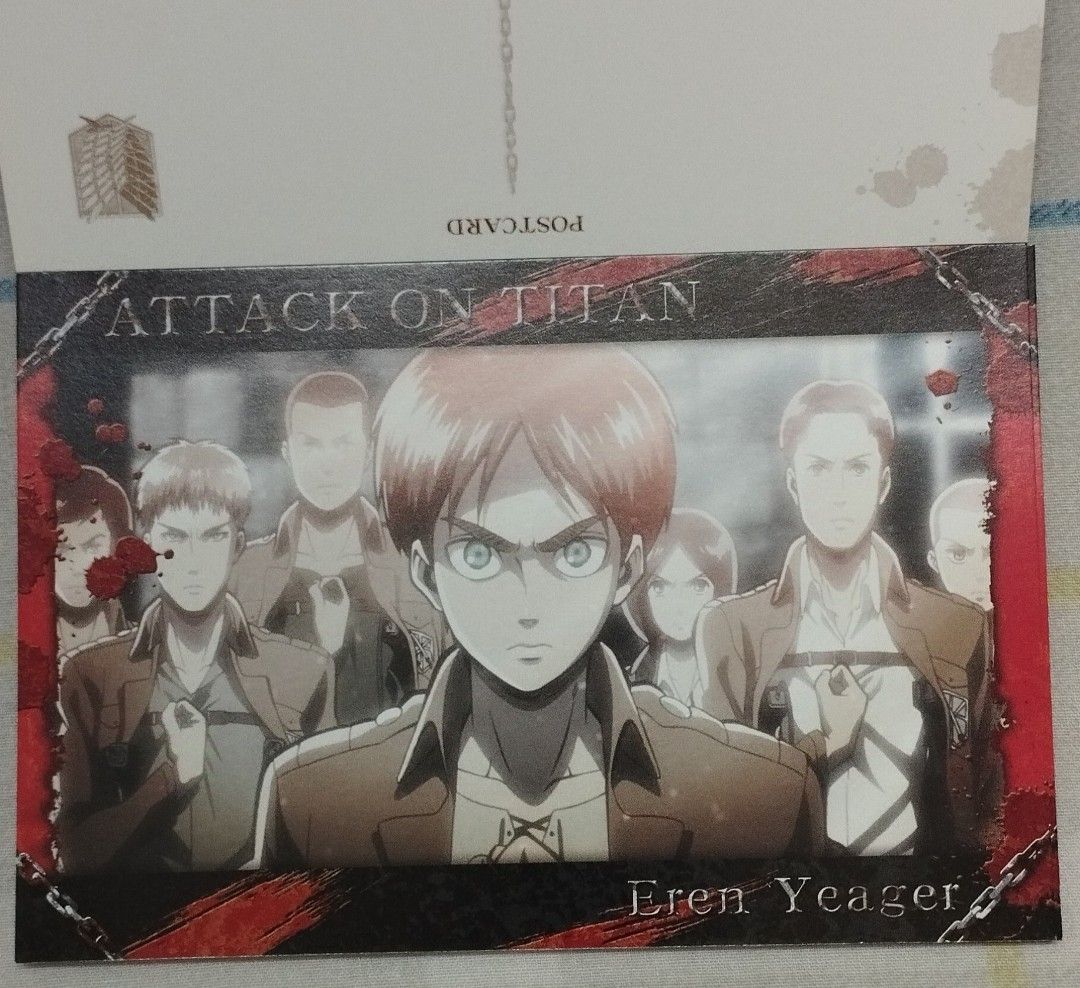 Attack on titan Eren Yeager postcard book set, Hobbies & Toys ...