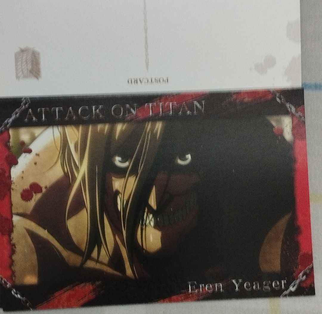 Attack on titan Eren Yeager postcard book set, Hobbies & Toys ...