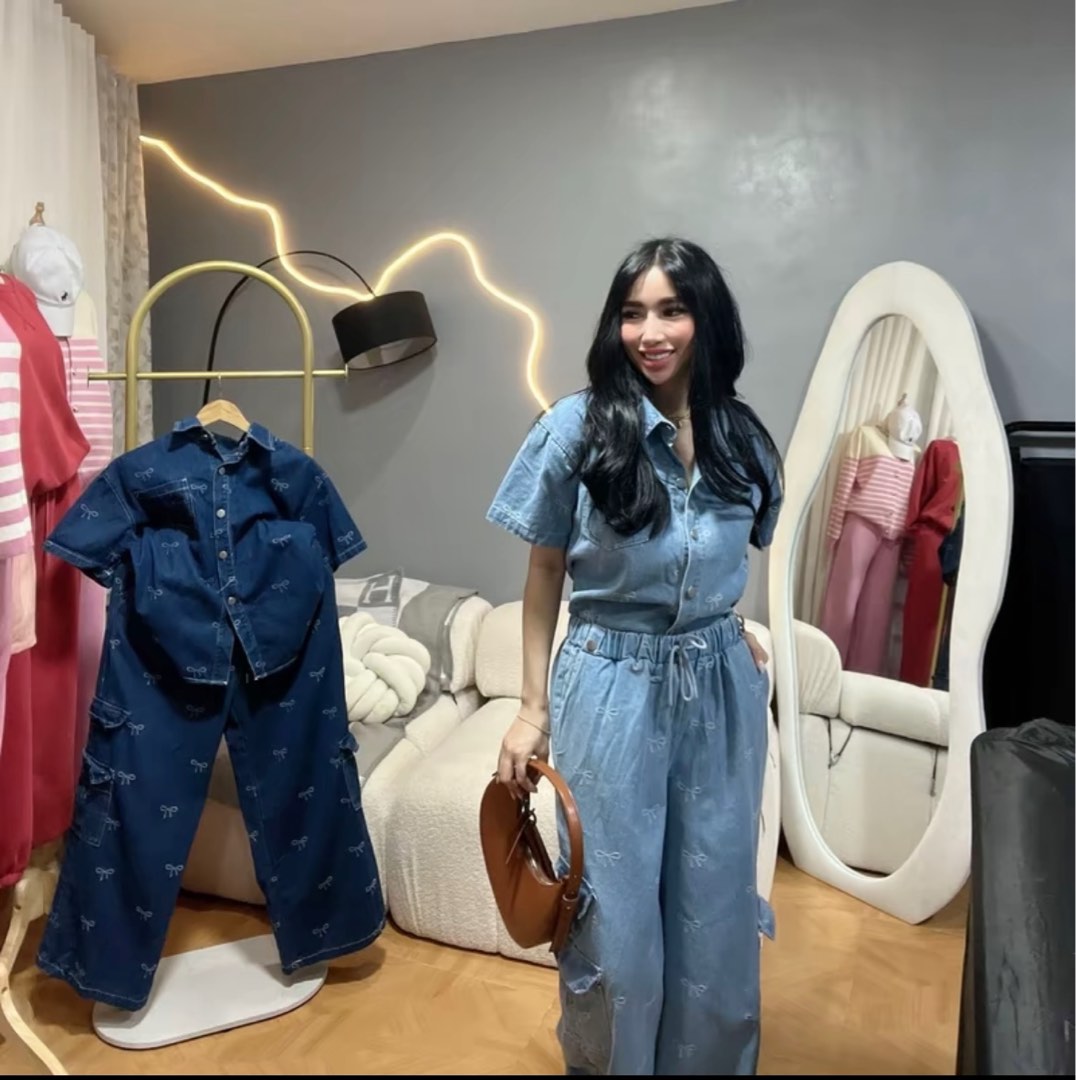 Cargo Denim Terno, Women's Fashion, Dresses & Sets, Sets or Coordinates ...