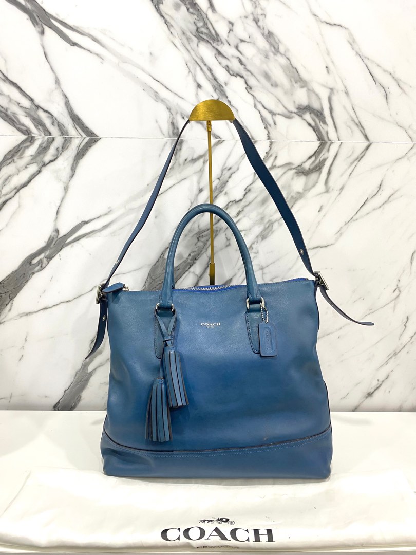 COACH RORY LEGACY TOTE HANDLE BAG IN BLUE LEATHER, Luxury, Bags ...