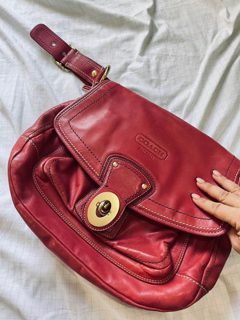 Coach vintage Legacy Ali f12854 Dark pink hobo satchel turn lock ...