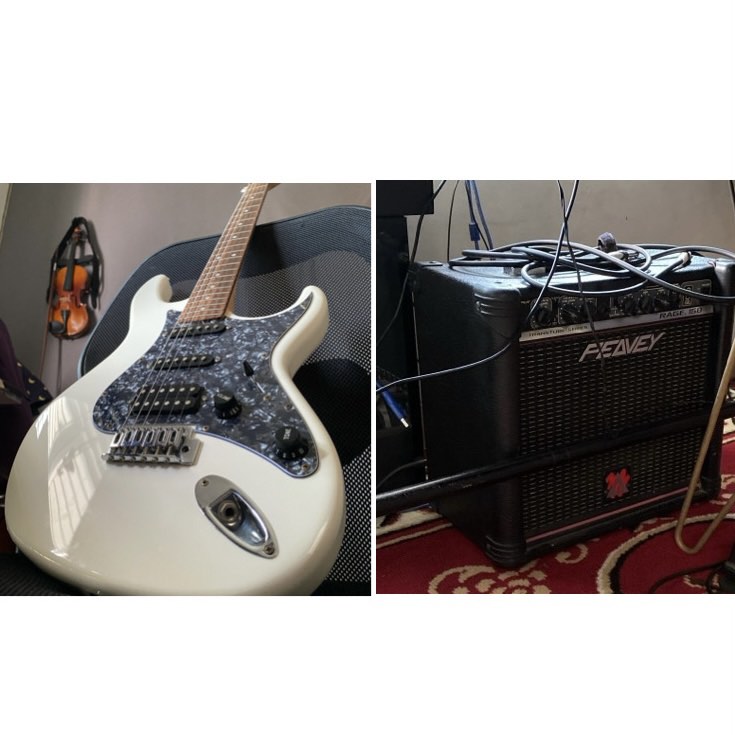 electric stratocaster + amplifier peavey, Musik & Media, Alat di Carousell