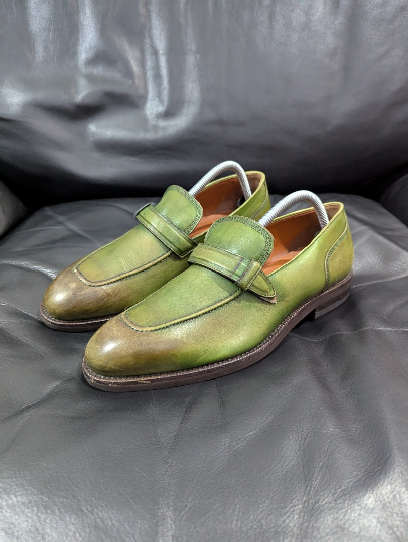 Ermenegildo Zegna Green Patina Penny Loafers 8.5/41.5, Men's Fashion ...