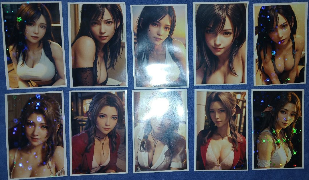 Final Fantasy 7 Remake FF7 Tifa Lockhart Aeris Gainsborough Single-sided Photo Cards, Hobbies ...