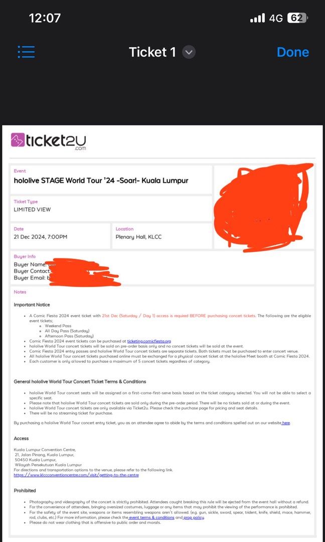 Hololive stage world tour 2024 ticket (Dec 21st) limited view, Tickets ...