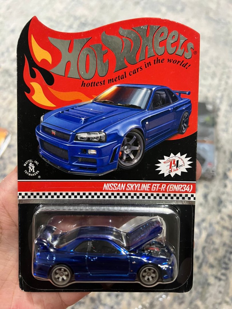 Hotwheels Redline Club RLC Nissan Skyline R34 Blue, Hobbies & Toys ...