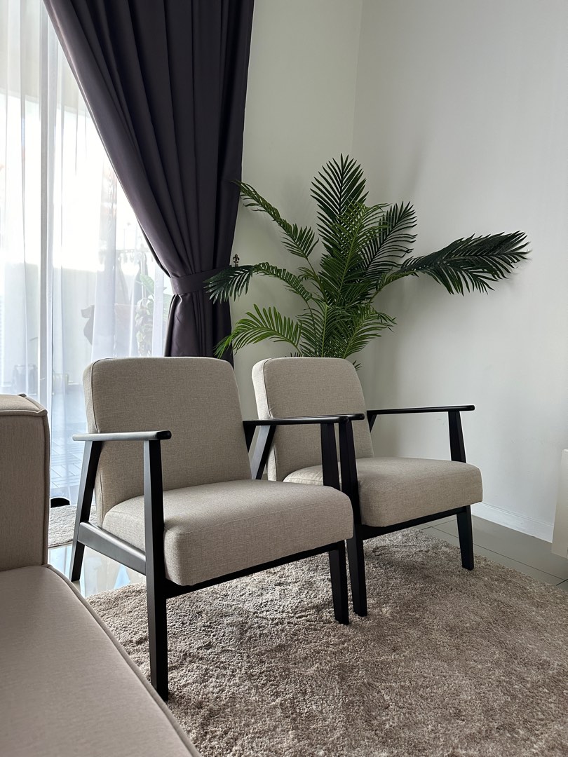IKEA EKENASET Armchair - TWO Units, Furniture & Home Living, Furniture, Chairs on Carousell
