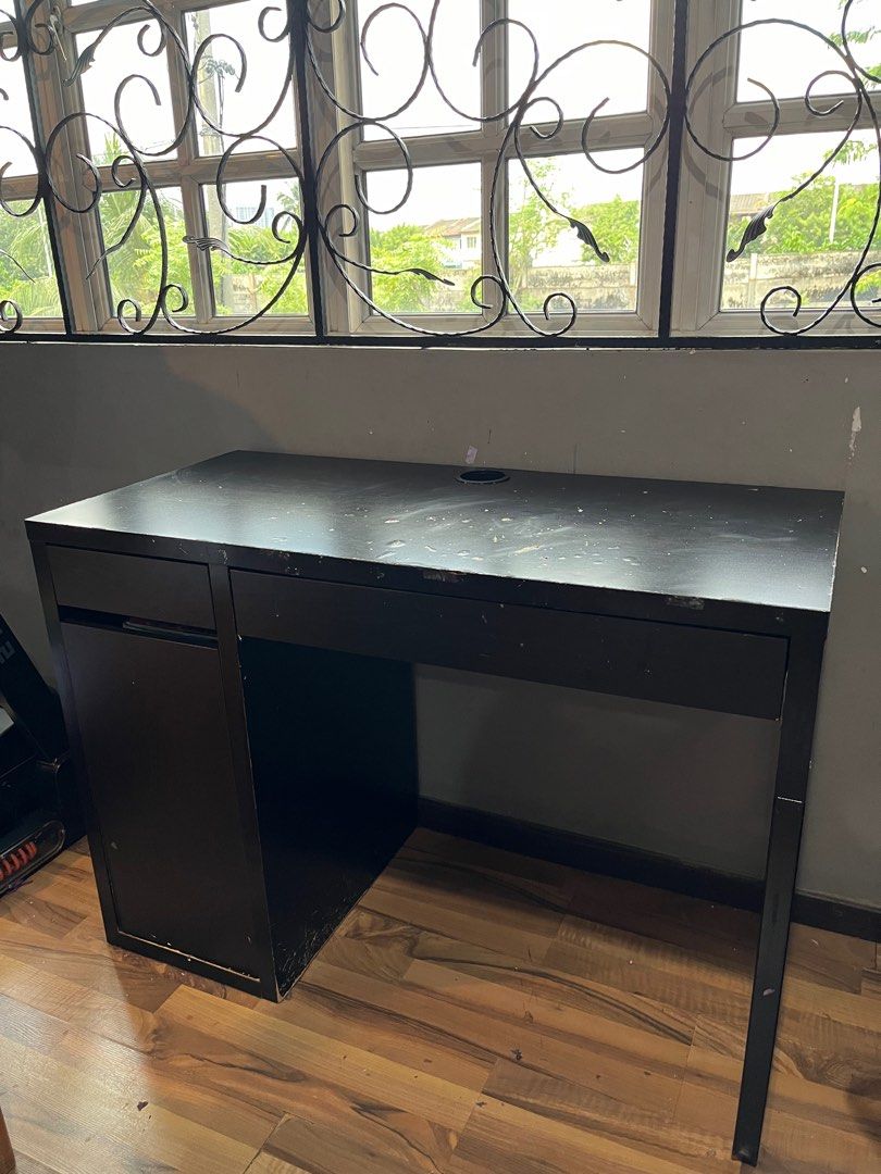 Ikea Study Table / Desk Black, Furniture & Home Living, Furniture ...
