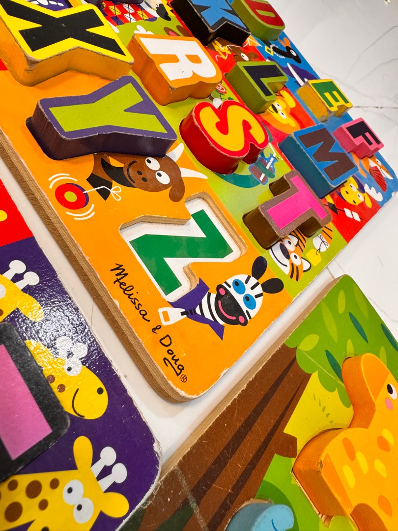 Melissa and Doug Alphabet and Numbers Wood Puzzle, Hobbies & Toys, Toys ...