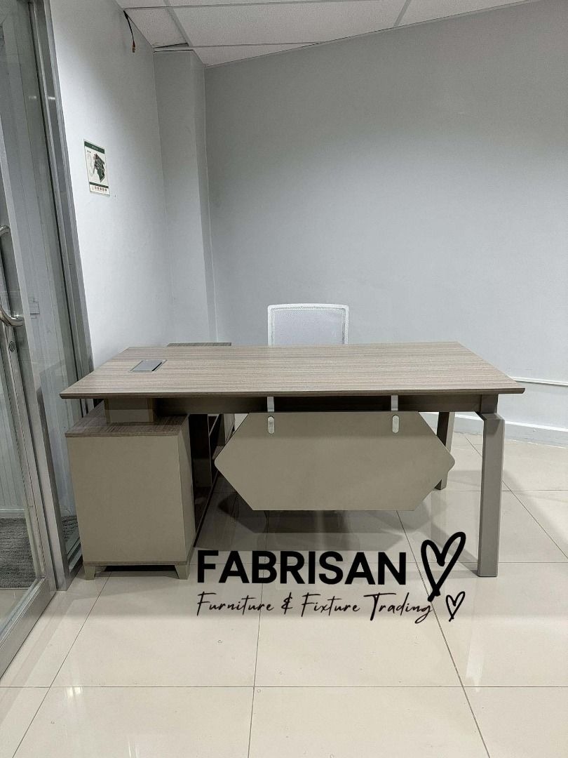 (MLSHAPE1.6G) MODERN L-SHAPED Table with modisty panel and Drawer ...