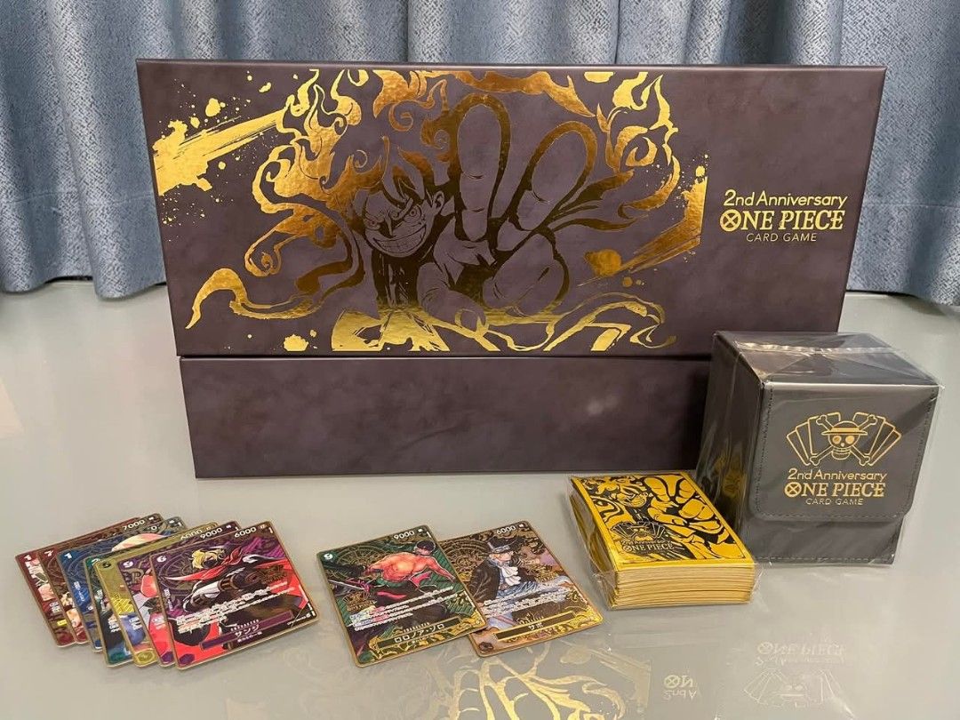 One Piece TCG 2nd Anniversary Black Gold Box Set, Hobbies & Toys, Toys ...
