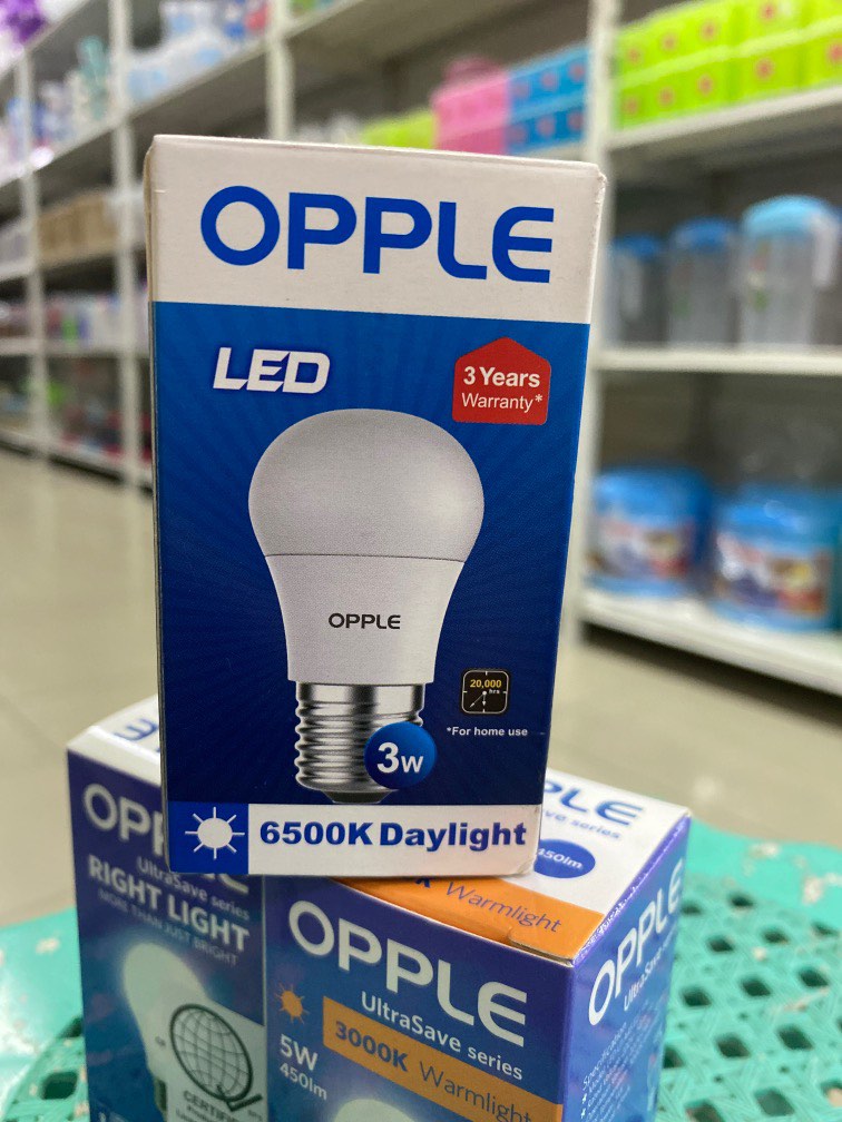 Opple White LED 6500K Daylight 3W, Furniture & Home Living, Lighting ...