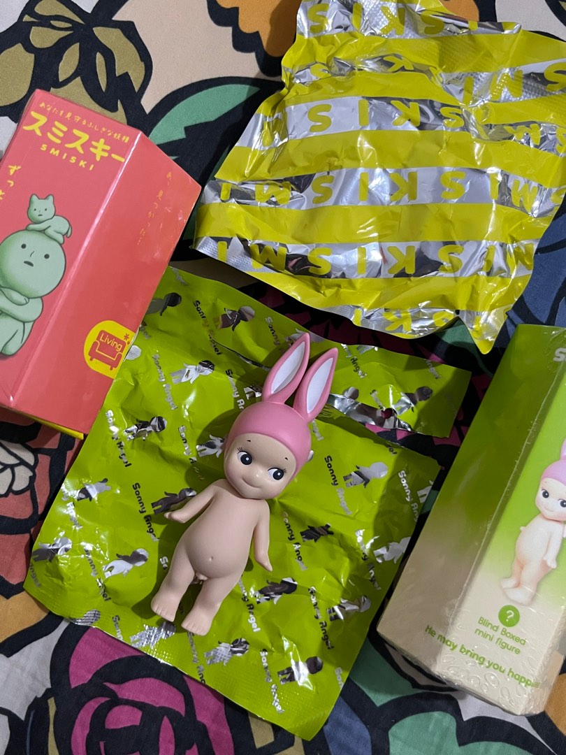 Pink rabbit sonny angel with smiski, Hobbies & Toys, Toys & Games on ...