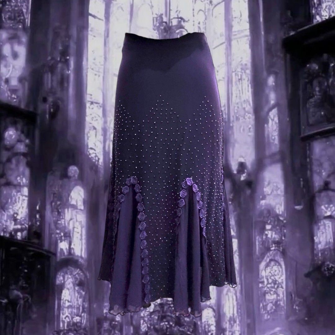 Romantic Rose Purple Skirt // Y2k Coquette Cottagecore Fairycore Fairy ...