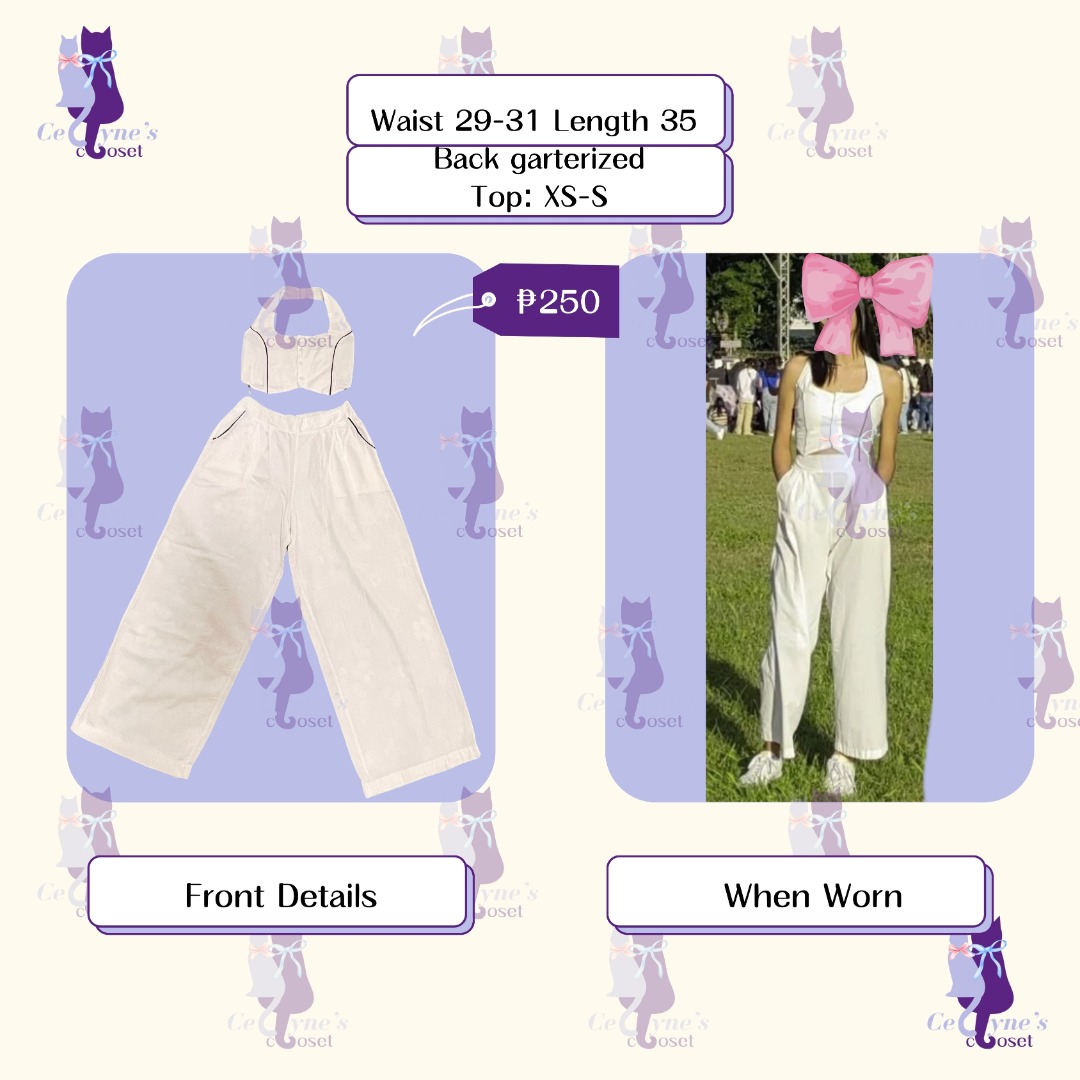 Stylish White with Black lining Coords, Women's Fashion, Dresses & Sets ...