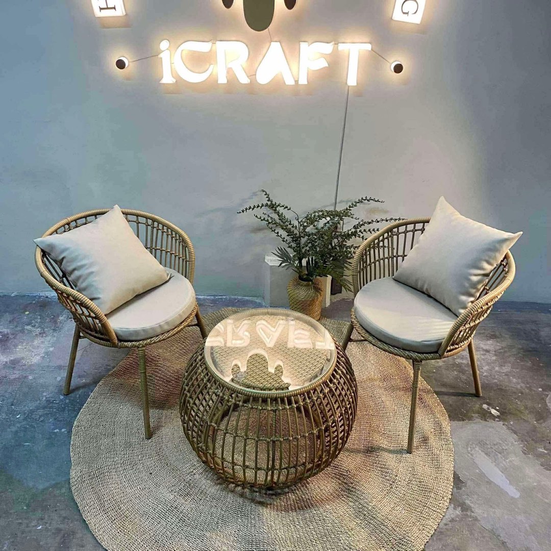 Synthetic Coffee Table & Chair Set 01, Furniture & Home Living, Outdoor ...