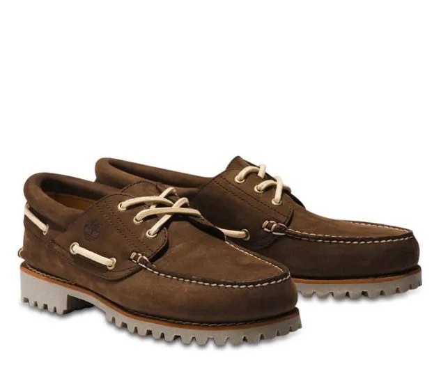 Timberland 3 Eye Lug Handsewn Boat Shoe Dark Brown Nubuck Red Wing ...