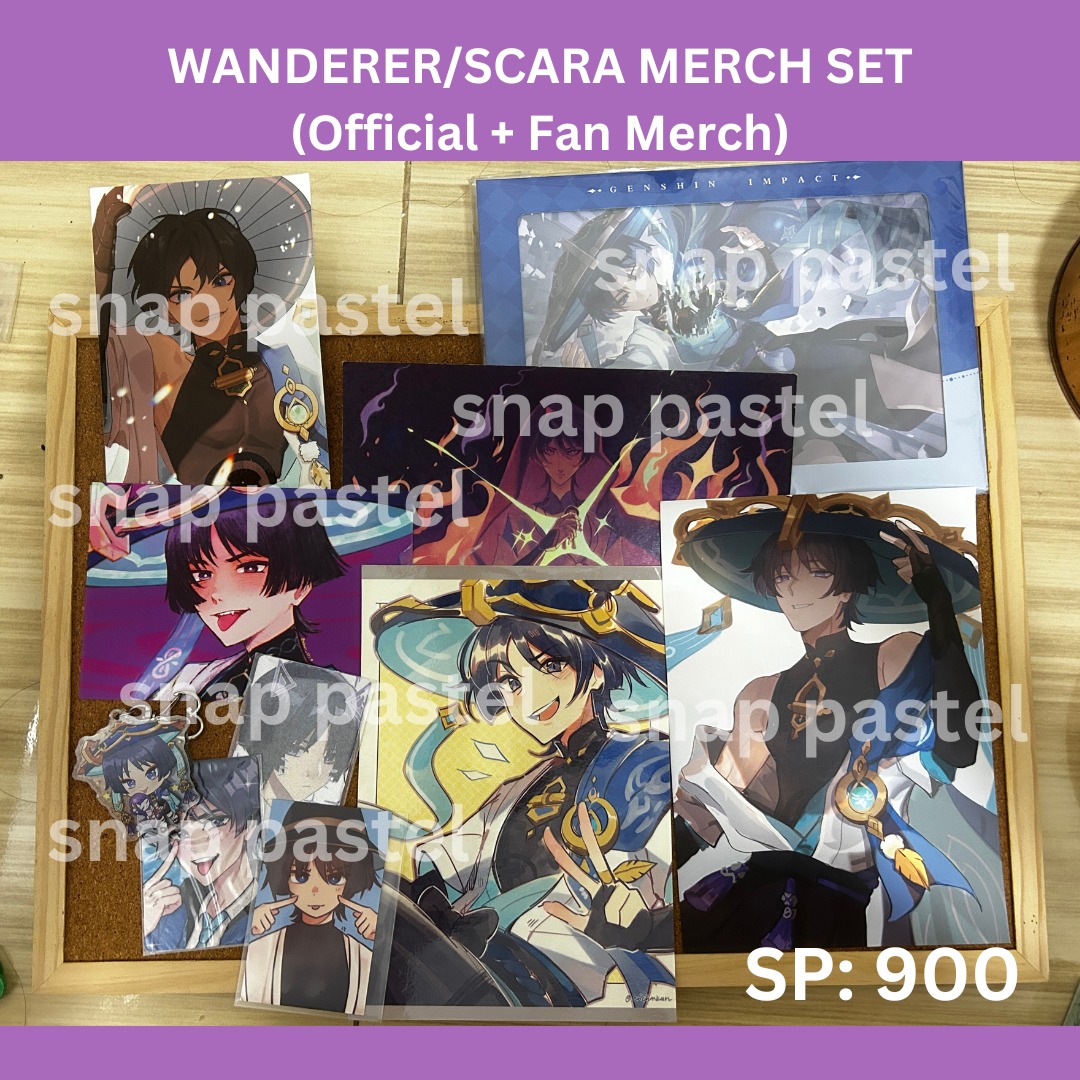 GENSHIN IMPACT WANDERER/SCARAMOUCHE MERCH SET ( OFFICIAL + FANMERCH ...