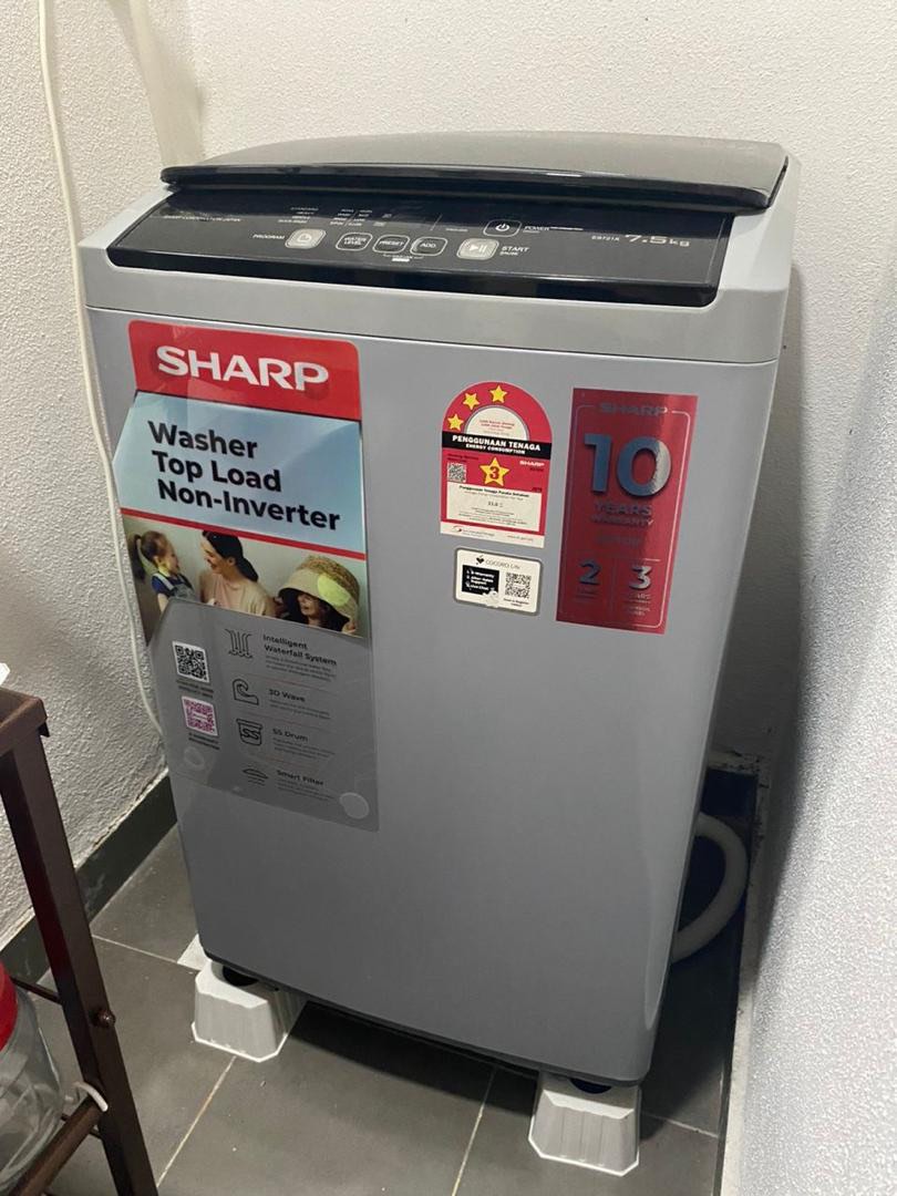 Washing machine Sharp top load 7.5kg, TV & Home Appliances, Washing ...