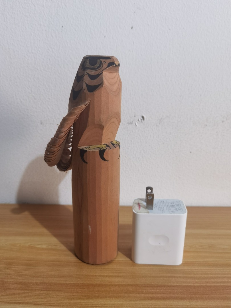 Wood Carved Hawk, Hobbies & Toys, Stationary & Craft, Handmade Craft on ...