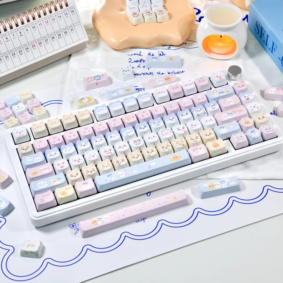 140 Keys Cute Chiikawa Keycaps set MAO Profile PBT Kecays for ...