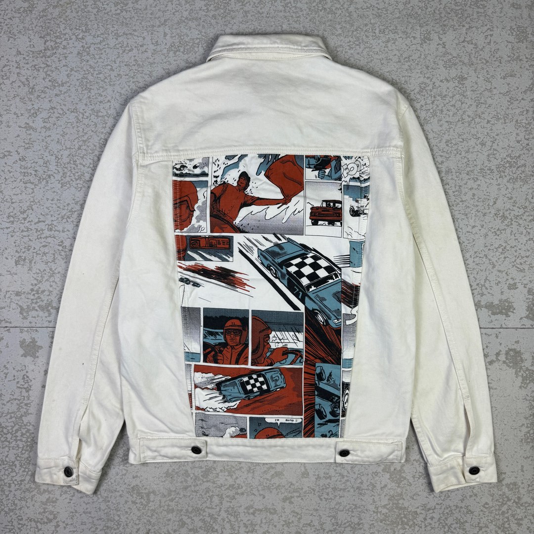 21 | Zara Race Cars Comic Strip Denim Jacket, Men's Fashion, Coats ...
