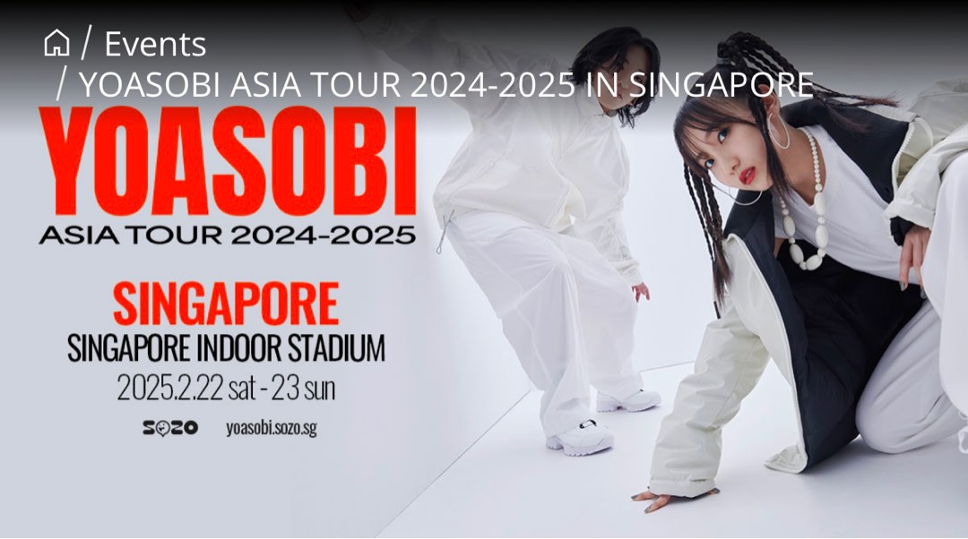2x Yoasobi Concert Tickets 23 Feb 2025, Tickets & Vouchers, Event ...