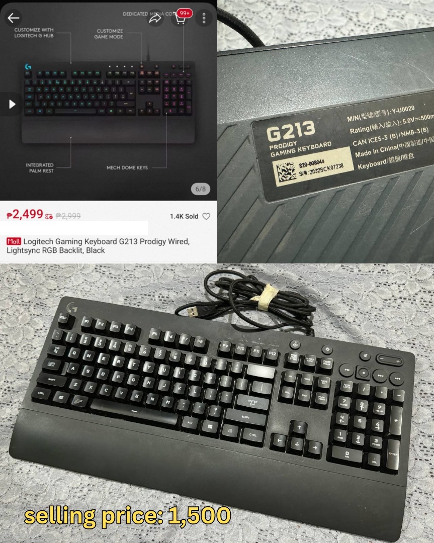 Logitech Prodigy Gaming Keyboard G213 Computers And Tech Parts And Accessories Computer Keyboard