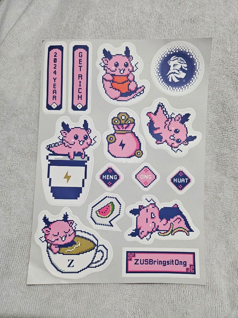 Authentic Zus Coffee Stickers - Chinese New Year Edition, Hobbies ...