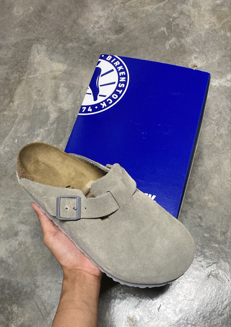 Birkenstock Boston Stone Coin Suede, Men's Fashion, Footwear, Sneakers ...