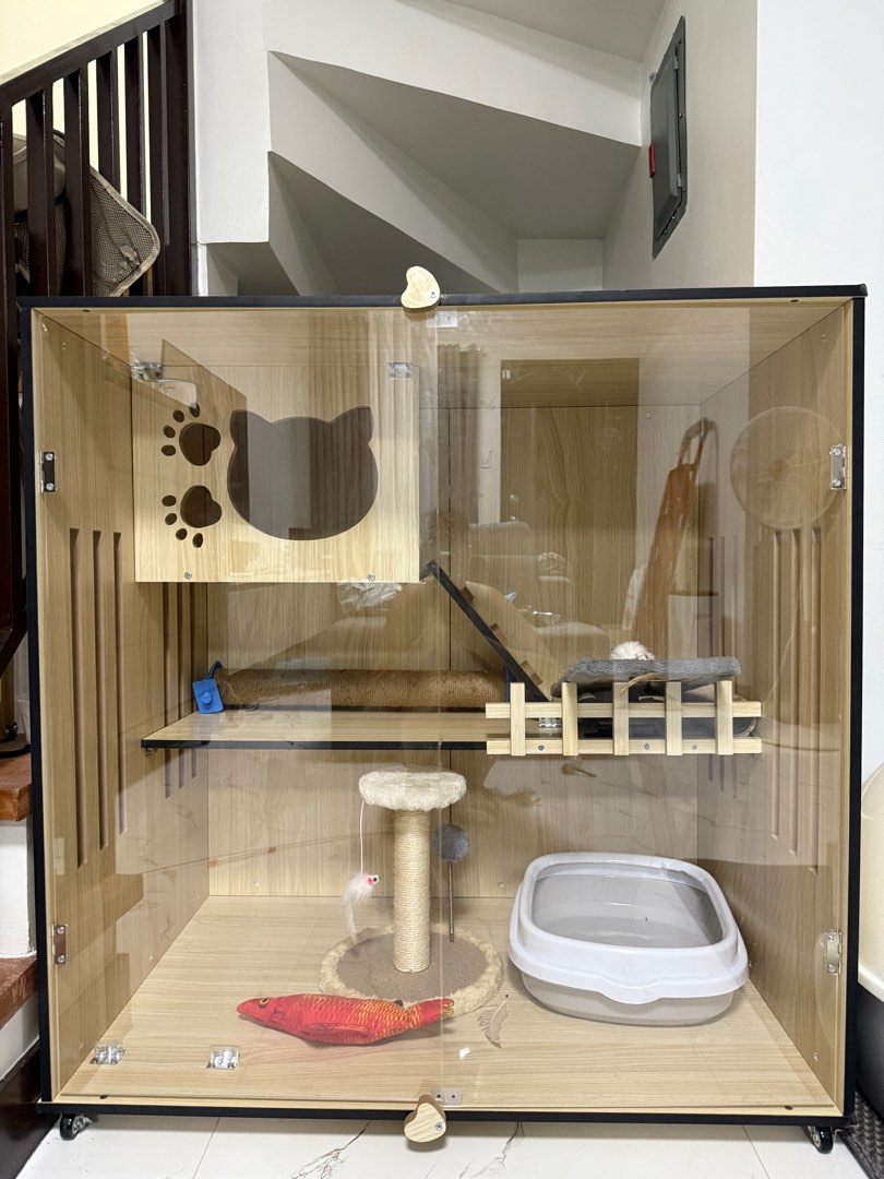 Cat Villa Cat Cage Cat Cabin Solid Wood Pet Cage Cat Villa Cat Cabin ...