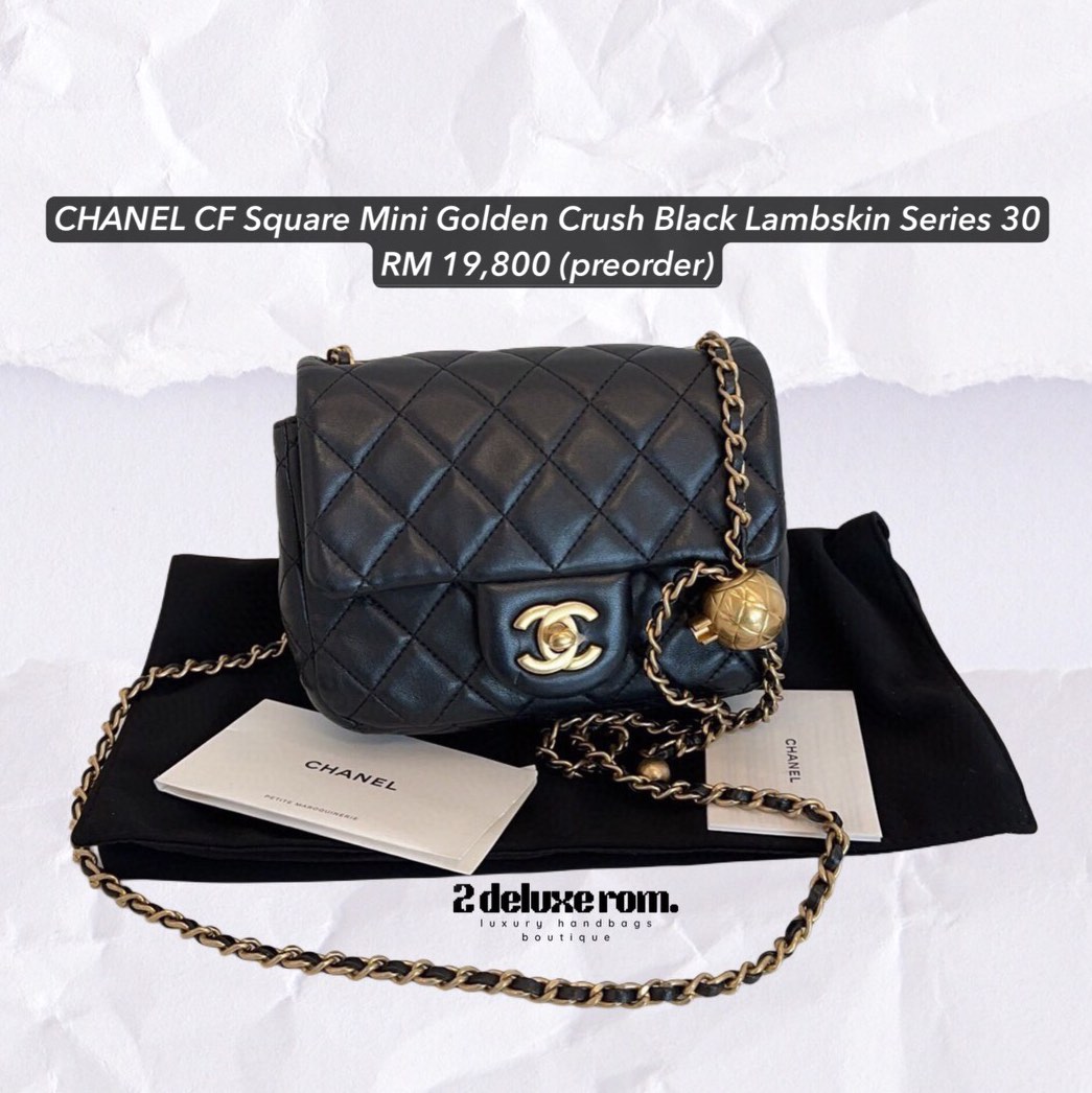 CHANEL CF Square Mini Golden Crush Black Lambskin Series 30 | FIXED ...