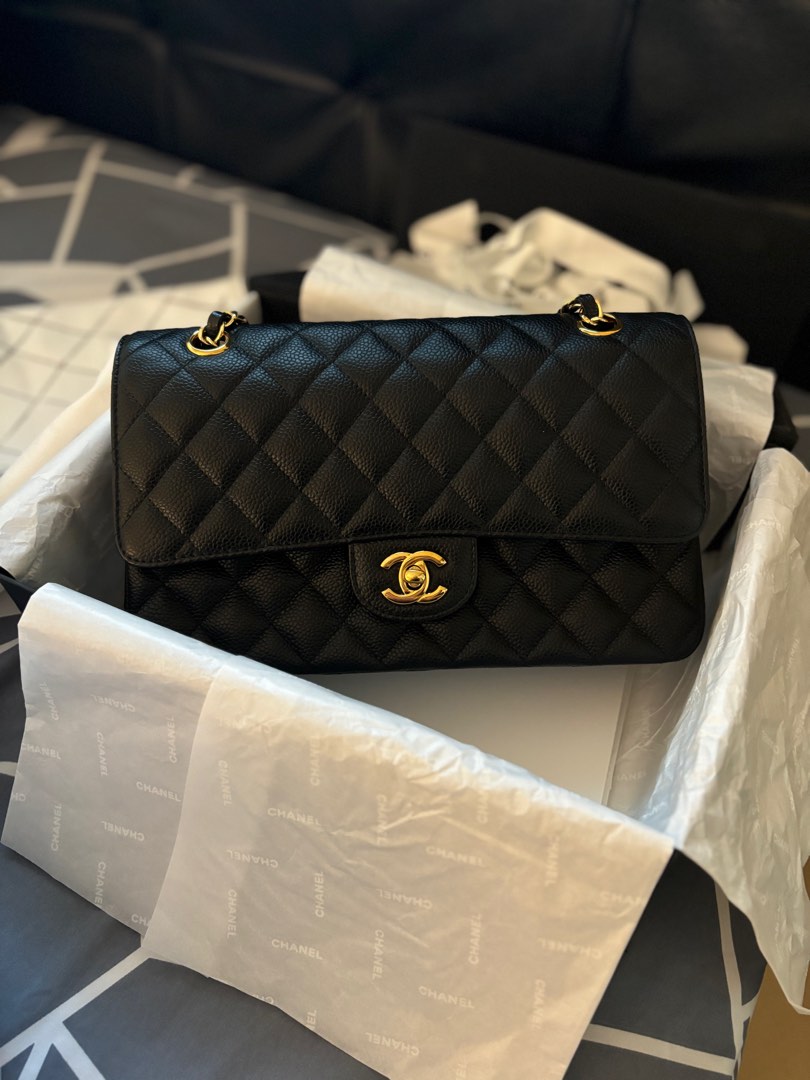 Chanel Classic Caviar Medium GHW Ex Studio Luxco, Barang Mewah, Tas ...