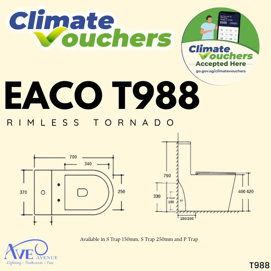 [Climate Voucher] EACO T988 Water Closet / Toilet Bowl with Basic ...