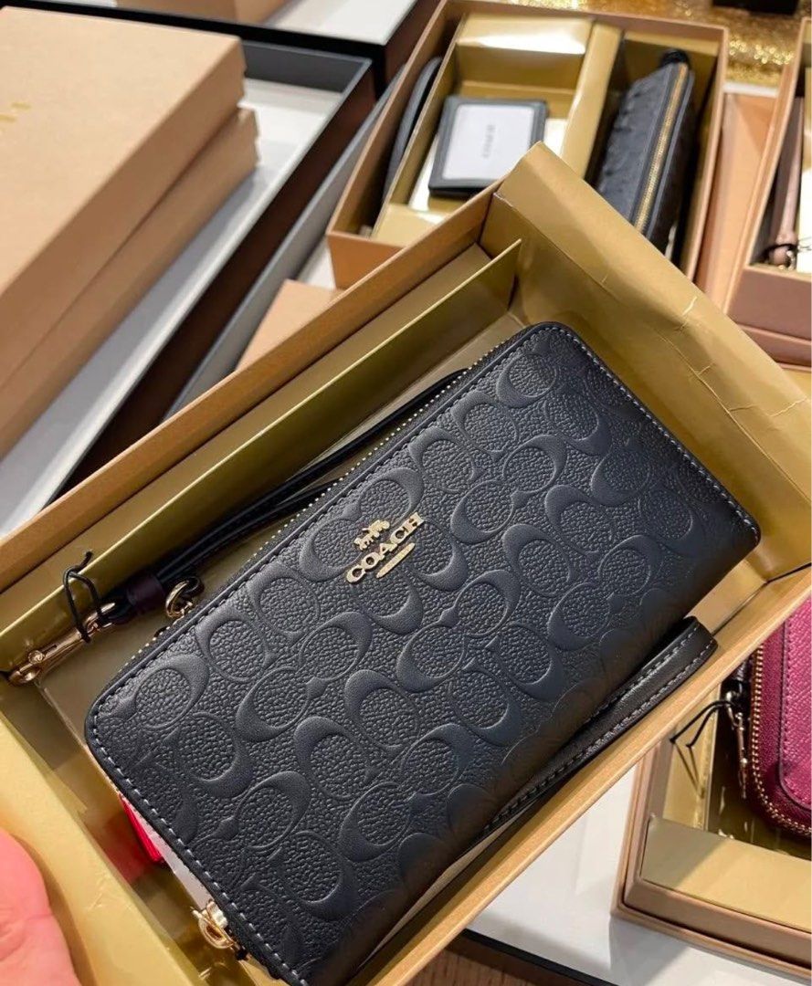 Coach Boxed Long Zip Around Wallet in Signature Leather, Luxury, Bags ...