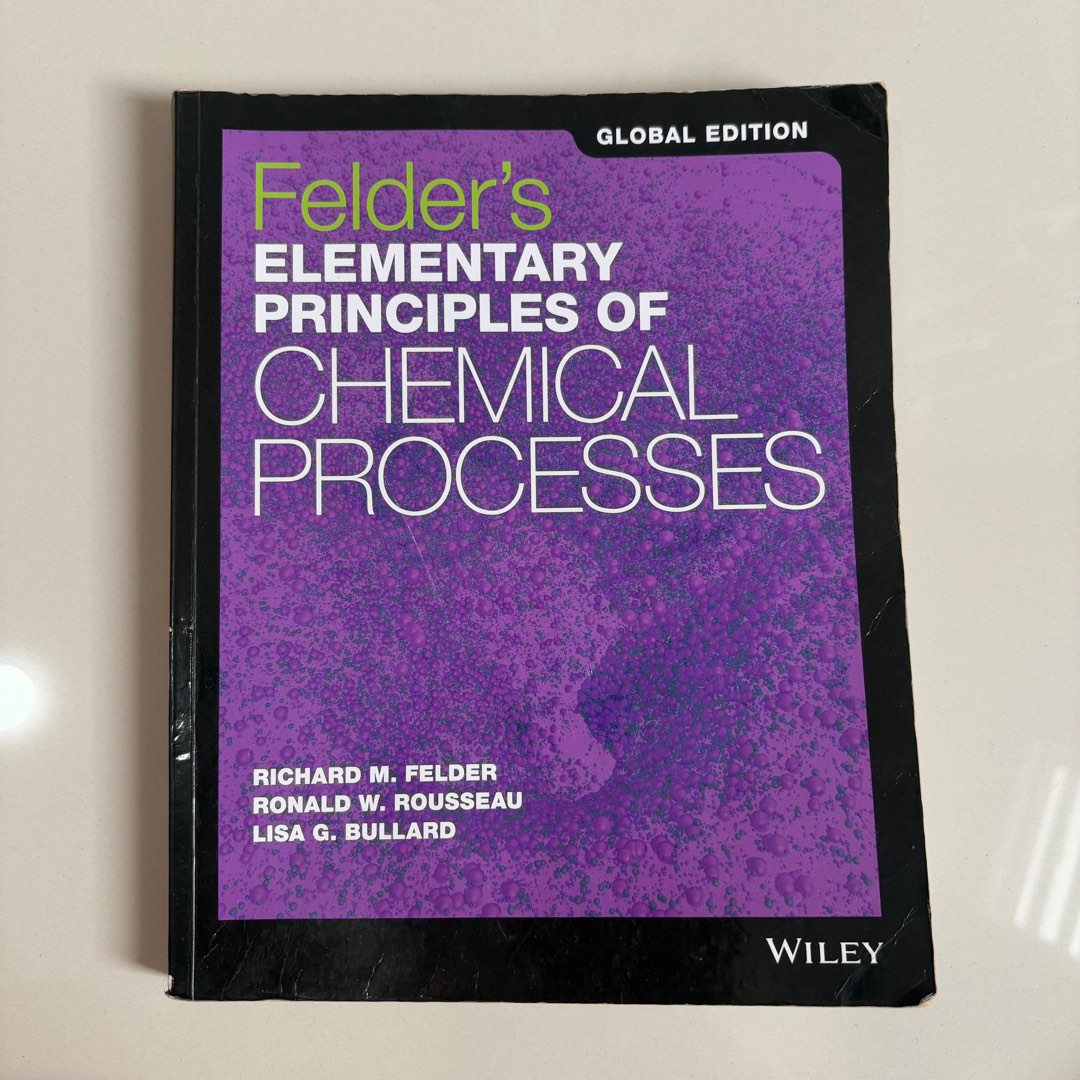 Felder's Elementary Principles of Chemical Processes, Hobbies & Toys ...