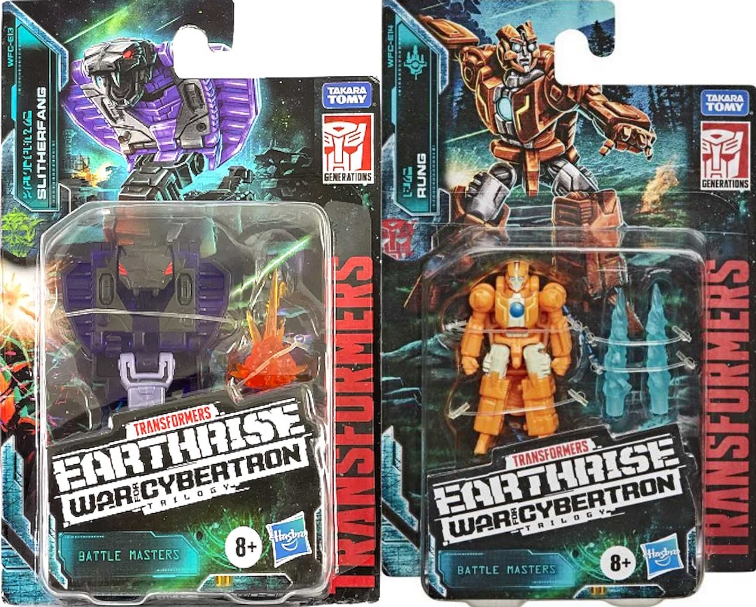 Hasbro Transformers Earthrise Battle Masters Slitherfang, and Rung BOC ...