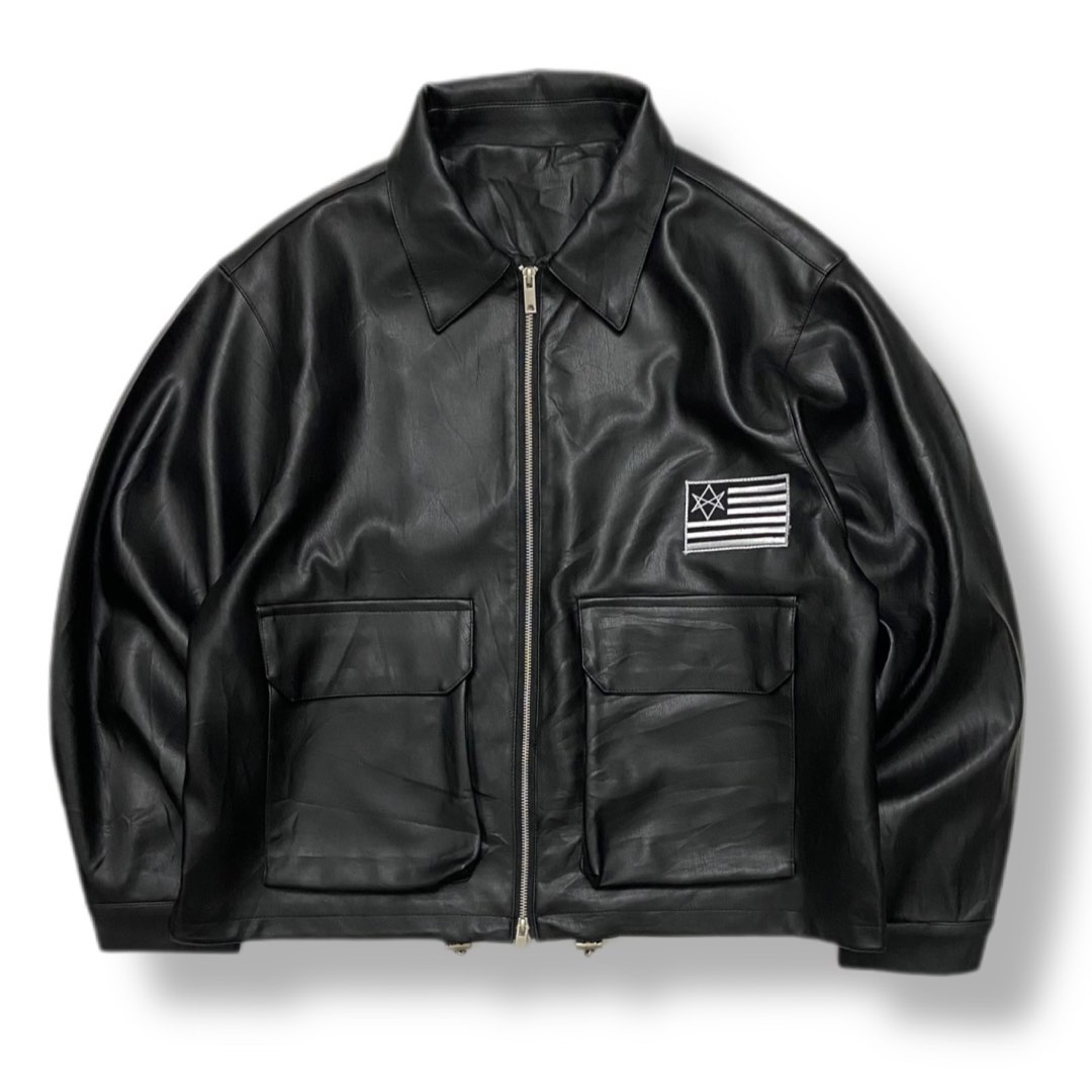 Irony Qorno Double Zip Casual Leather Work Jacket, Fesyen Pria, Pakaian ...