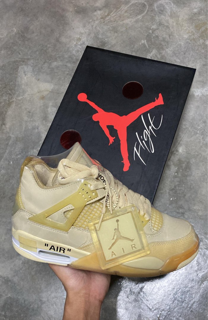Jordan 4 Retro Off-White 'Sail', Women's Fashion, Footwear, Sneakers on ...