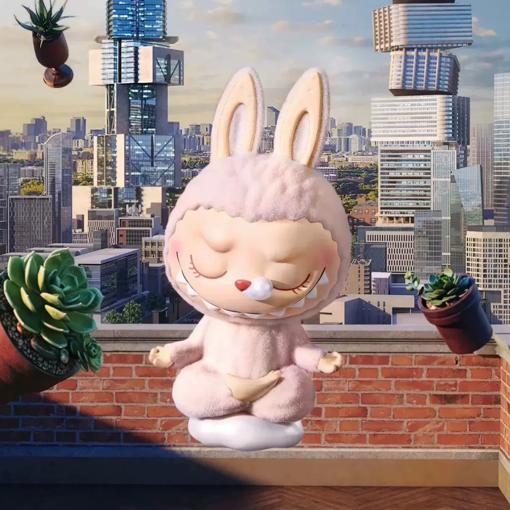 Labubu yoga sleeping, Hobbies & Toys, Toys & Games on Carousell