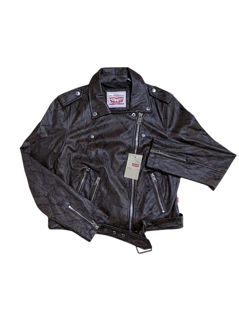 Levi's Faux Leather Python Print Zip Front Women's, Women's Fashion ...